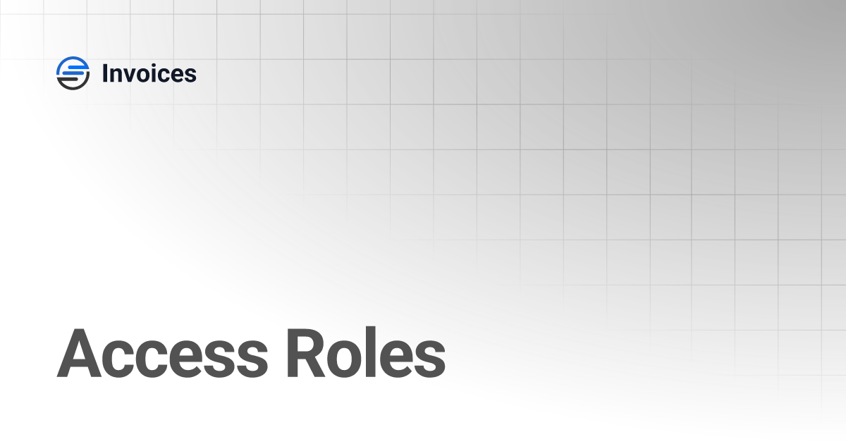 Access Roles | Invoices